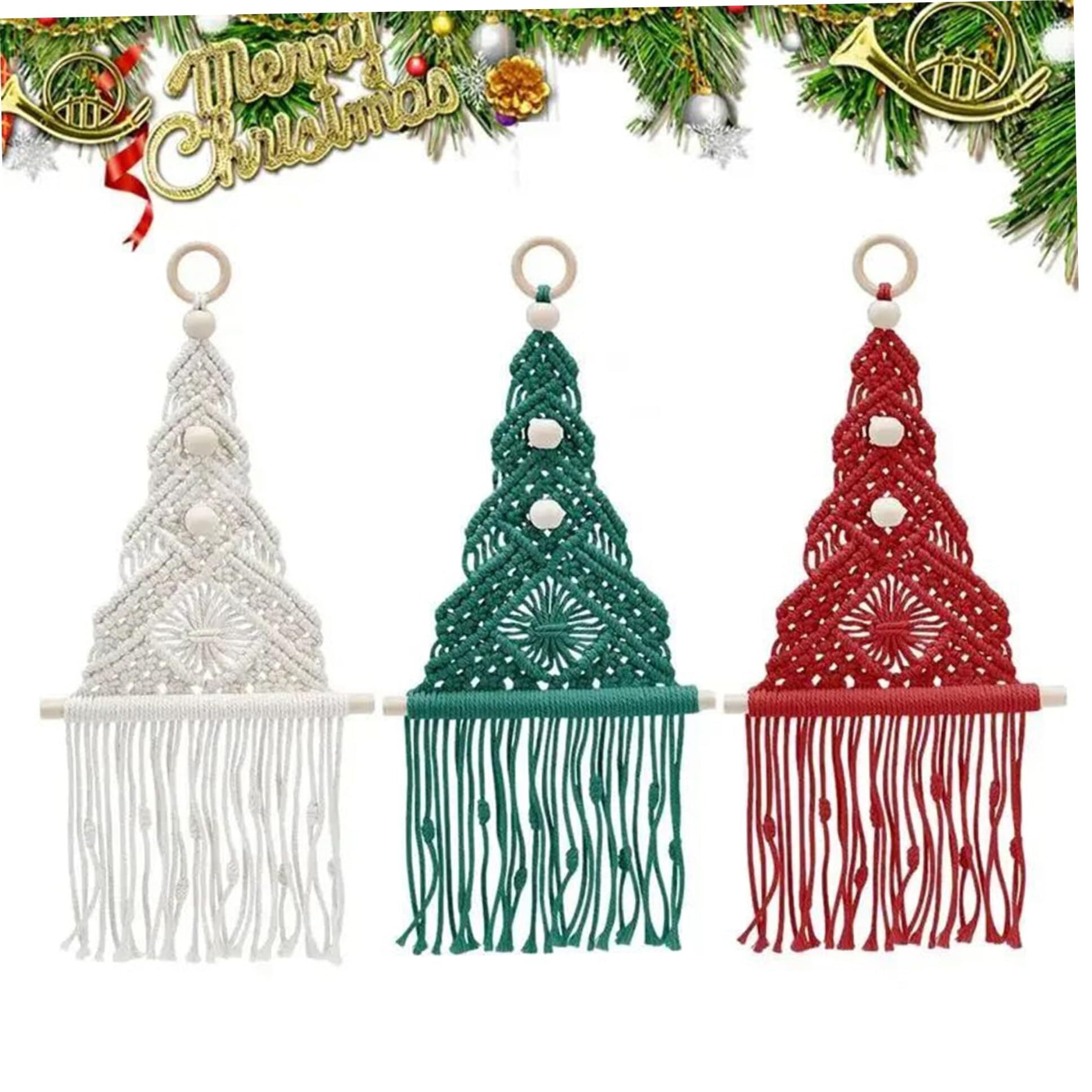 3Pcs/Set Macrame Kit DIY Christmas Tree Craft Kits for Adults with ...