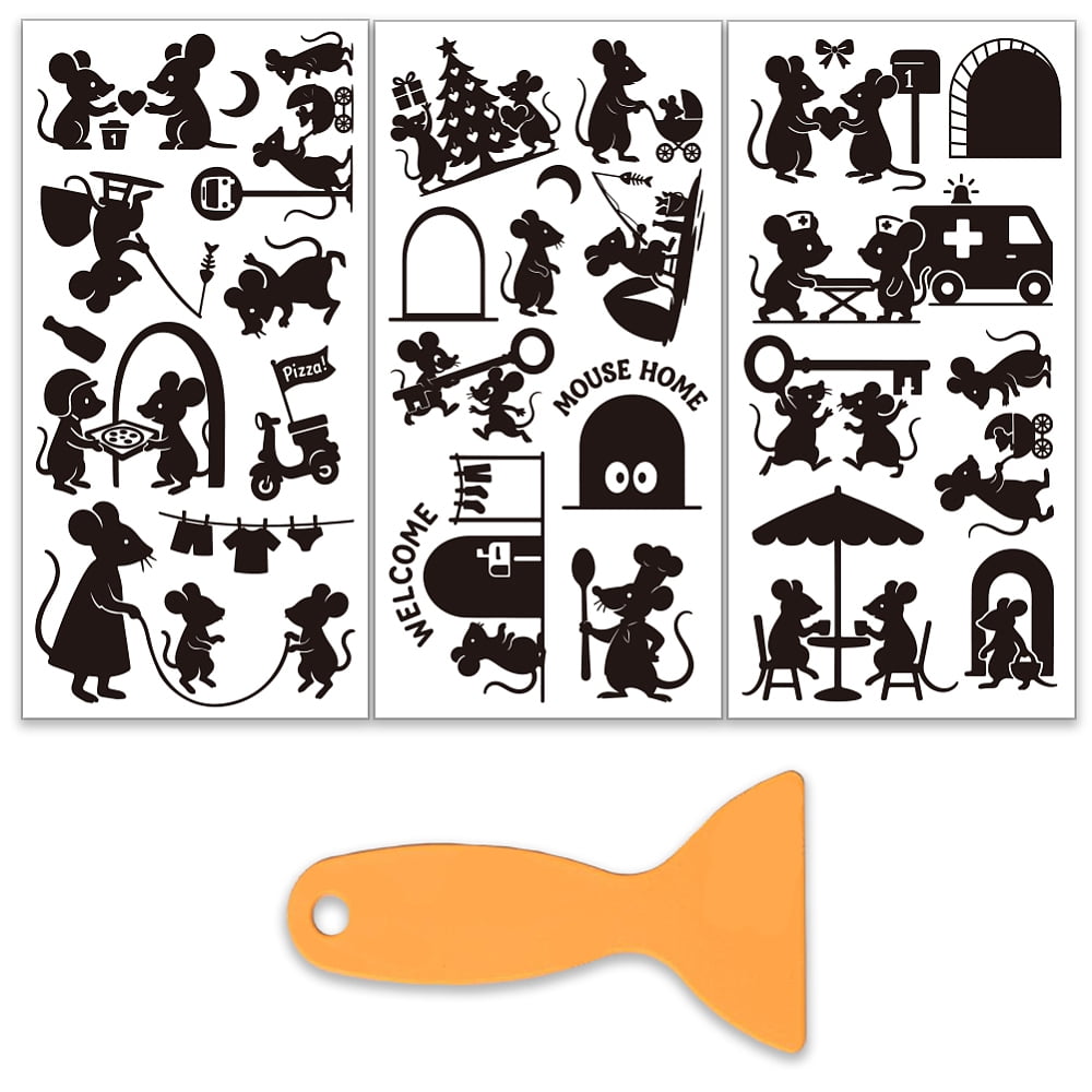 3Pcs/Set Mouse Hole Rub on Transfer for Furniture and Craft 6x12 Inch ...