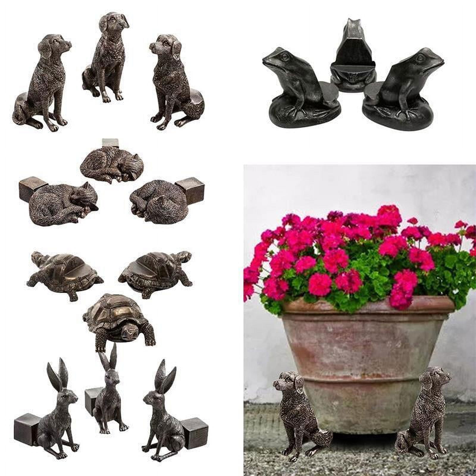 3Pcs/Set Plant Pot Feet Cat Dog Design Flower Pot Risers Holders Stand ...