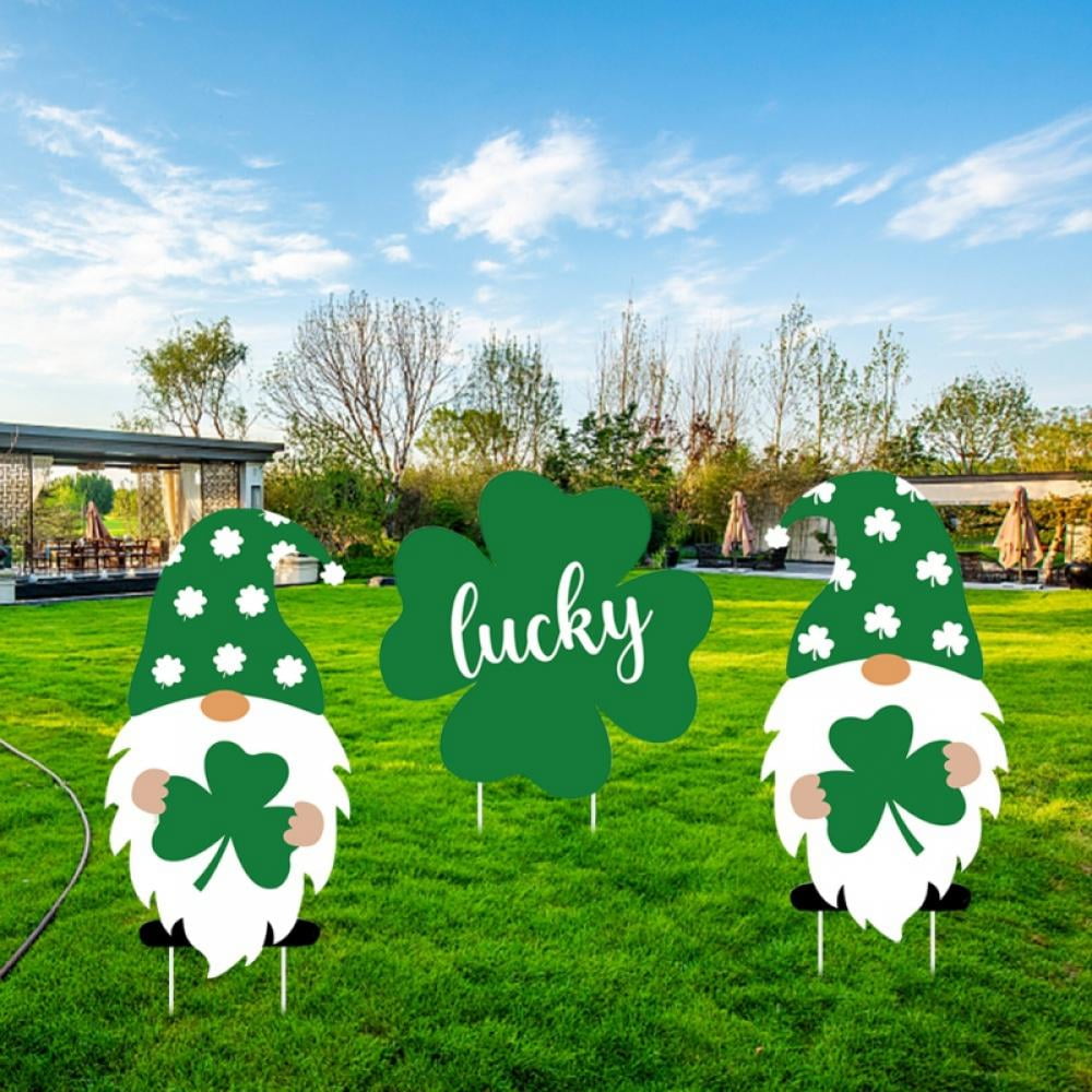3Pcs Set Saint Patrick's Day Yard Decor for Garden Yard Outdoor Weather ...