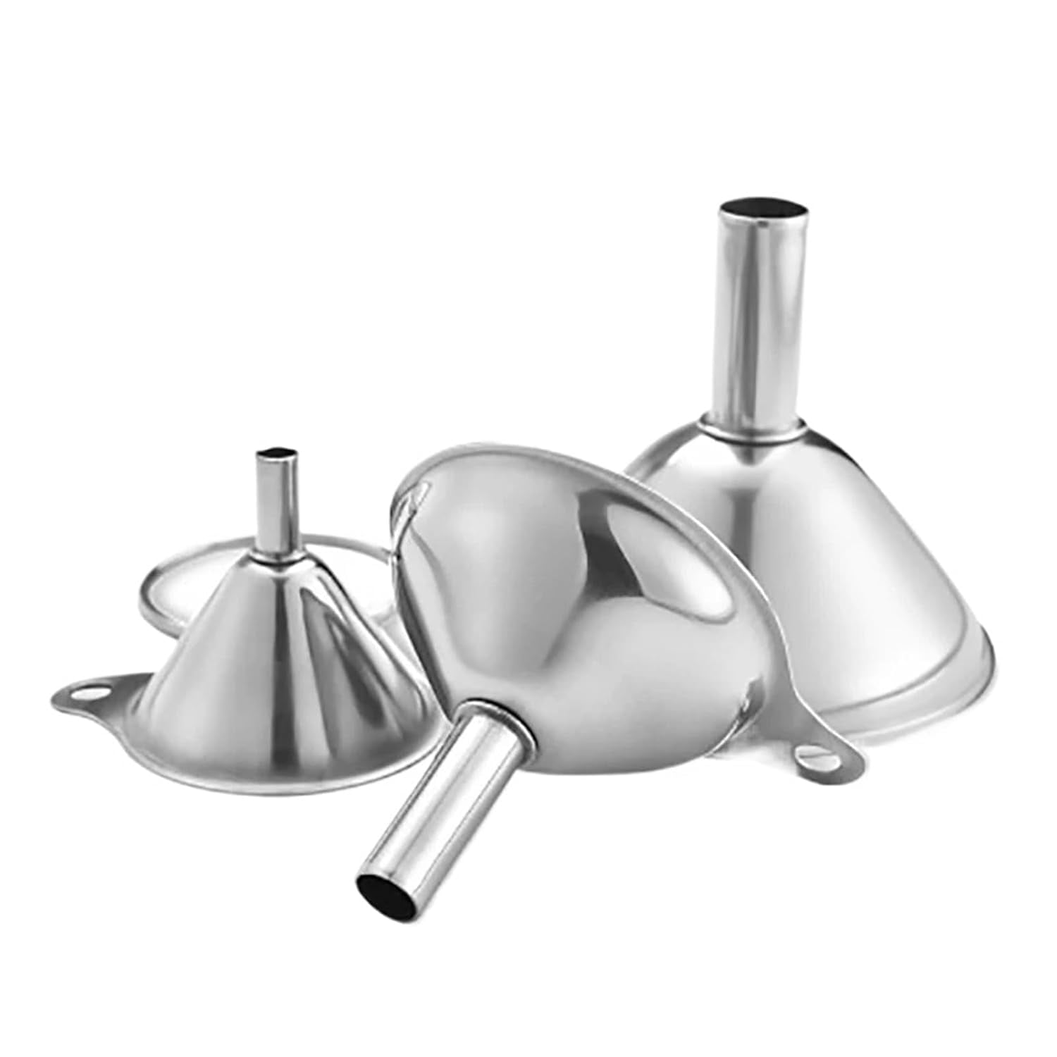 3Pcs/Set Stainless Steel Funnel Portable Cone Funnel Pour Oil Wine Liquid Hopper Multi-Use ...