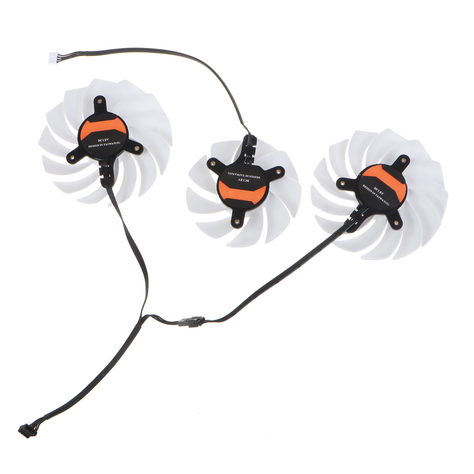 3Pcs/Set White Graphics Card Fan 4Pin Cooler Fans RTX3080 RTX3070 3060 ...