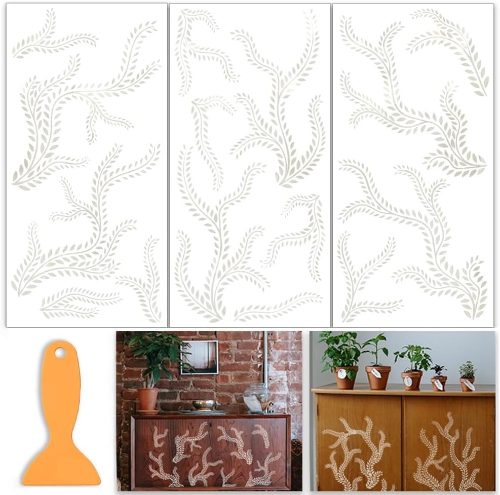 3Pcs/Set Willow Branches Rub on Transfers for Furniture and Crafts 6x12 ...