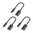 3Pcs Short Braided OTG Cable Type C To USB Converters Wire For External ...