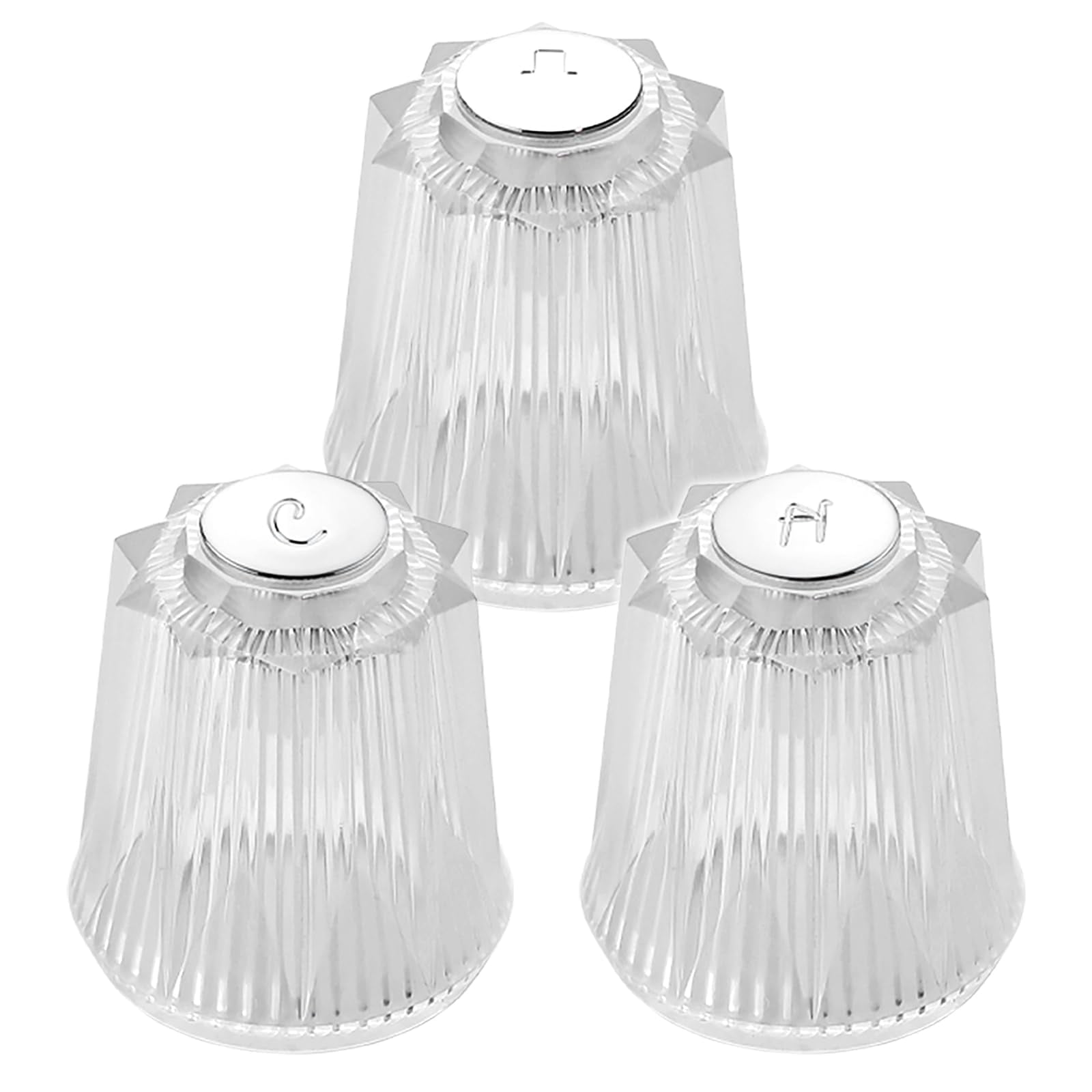3Pcs Shower Knob Replacements, Universal Clear Acrylic Hot/Cold ...