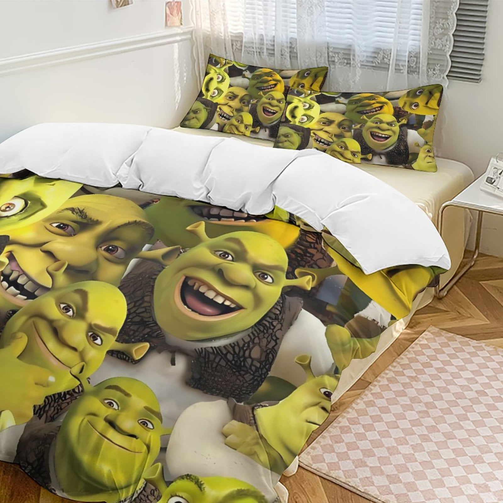 3Pcs Shrek Theme Room Decor Comforter Bedding Set Soft Graphic Bedding ...