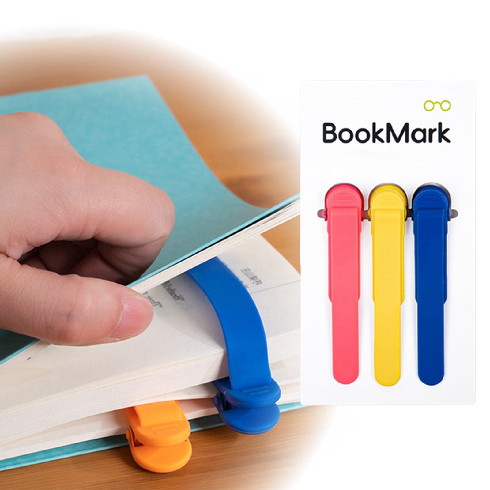 3Pcs Silicone Bookmark Clip Creative Stationery Notebook Page Divider ...
