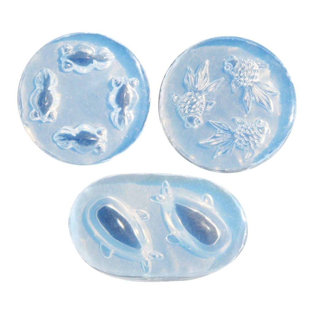 3Pcs Silicone Candle Molds Epoxy Gold Fish Whale Mould for Baking ...