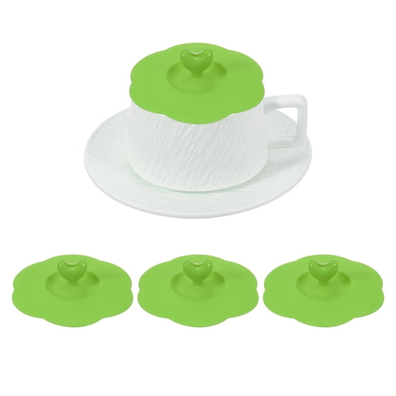 3Pcs Silicone Cup Covers, 4.72" Heart Universal Cup Lids Reusable ...