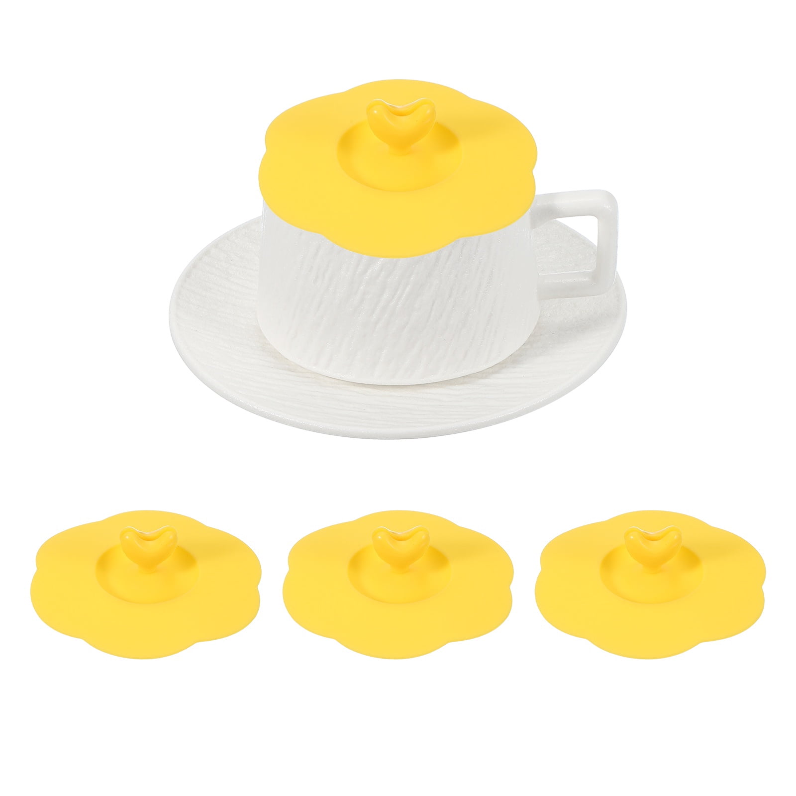 3Pcs Silicone Cup Covers, 4.72" Heart Universal Cup Lids Reusable ...