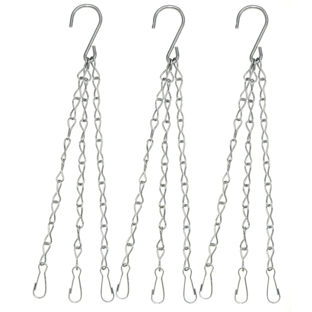 3Pcs Silver Hanging Basket Chain,3 Point /4 Point 20 Inch Hanging ...
