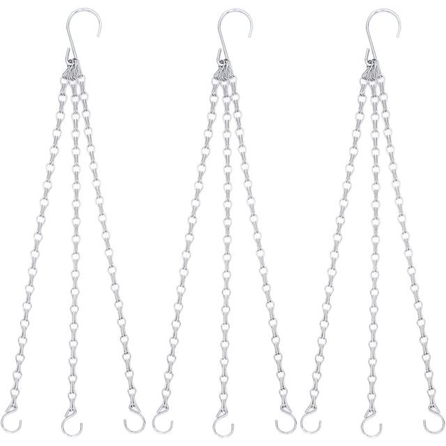 3Pcs Silver Hanging Basket Chain,3 Point /4 Point 20 Inch Hanging ...