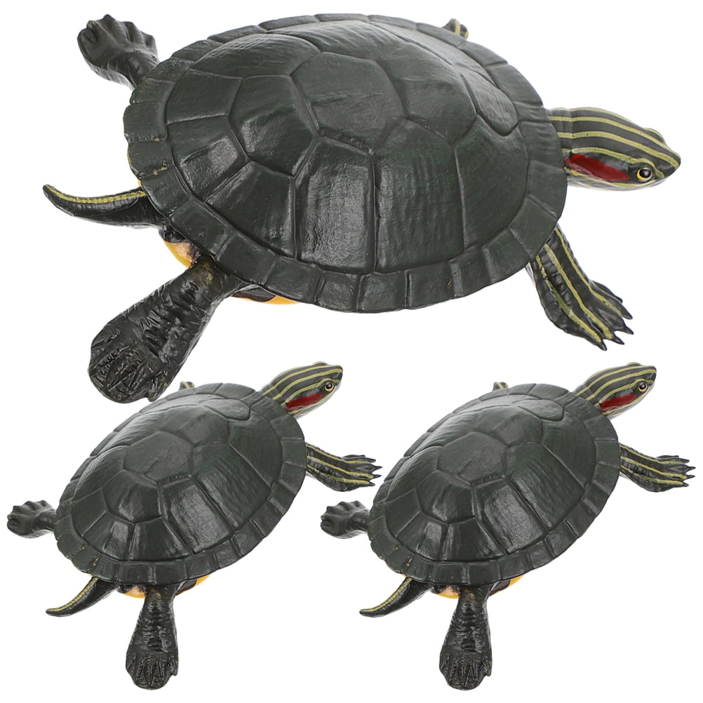 3Pcs Simulation Turtle Models Fake Tortoise Figurines Lifelike Turtle ...