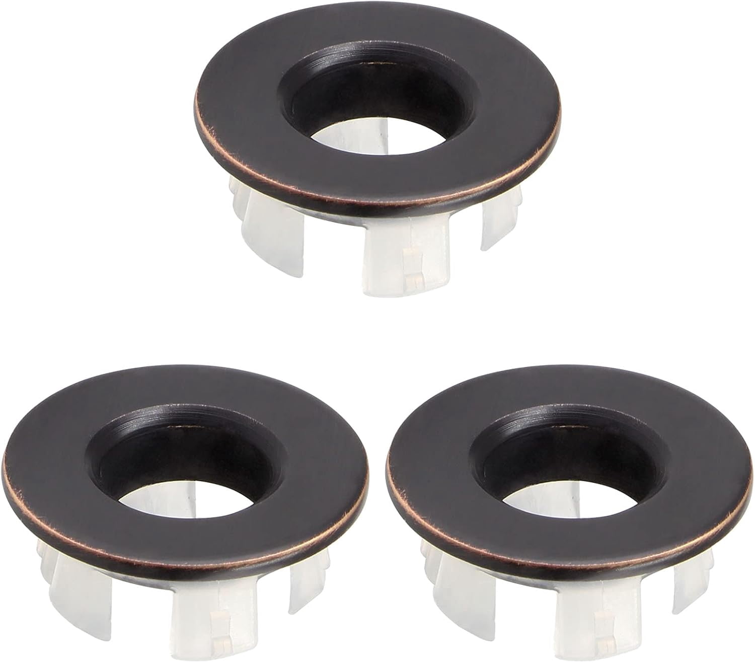 3Pcs Sink Overflow Ring Basin Trim Cover Copper Insert in Hole Round ...