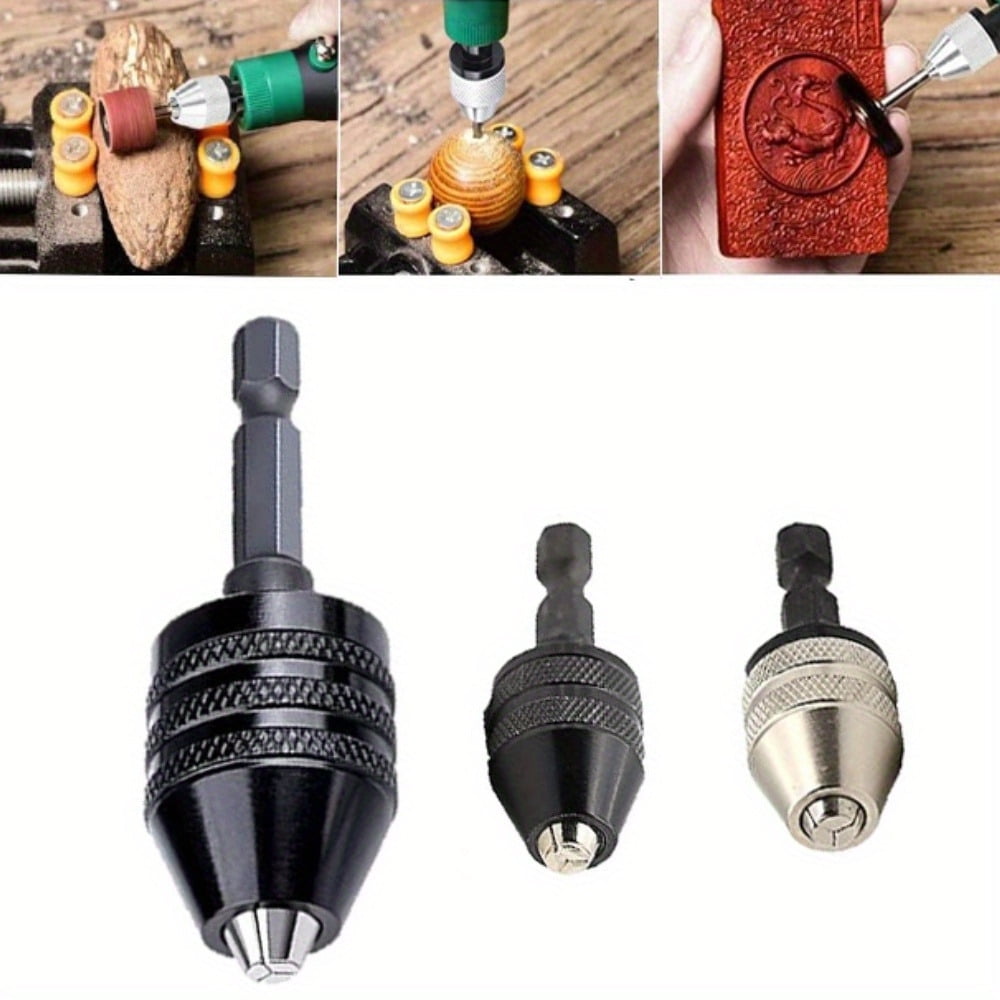 3Pcs Small Drill Chuck Extension for Impact Driver， Drill Bit Adapter ...