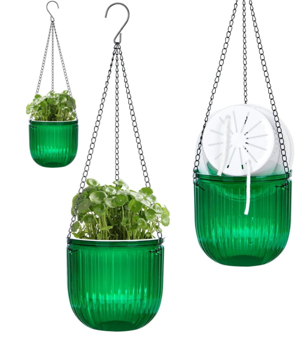 3Pcs Small Hanging Plant Pot with Drainage Holes,Hanging Plastic ...