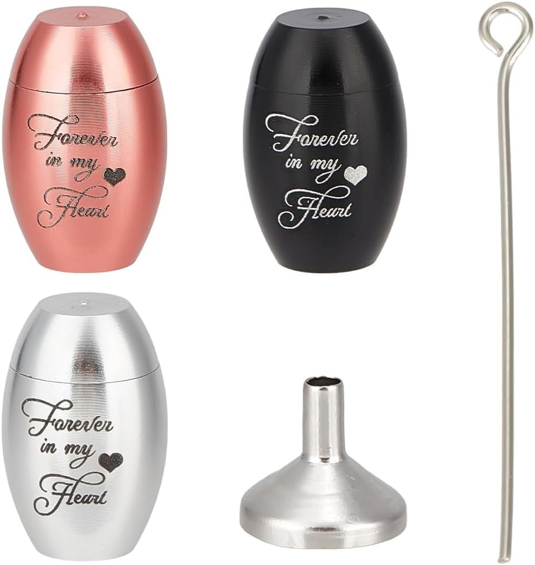 3Pcs Small Keepsake Urns Mini Cremation Urn DIY for Ashes DIY forever in My Heart Alloy Sharing ...
