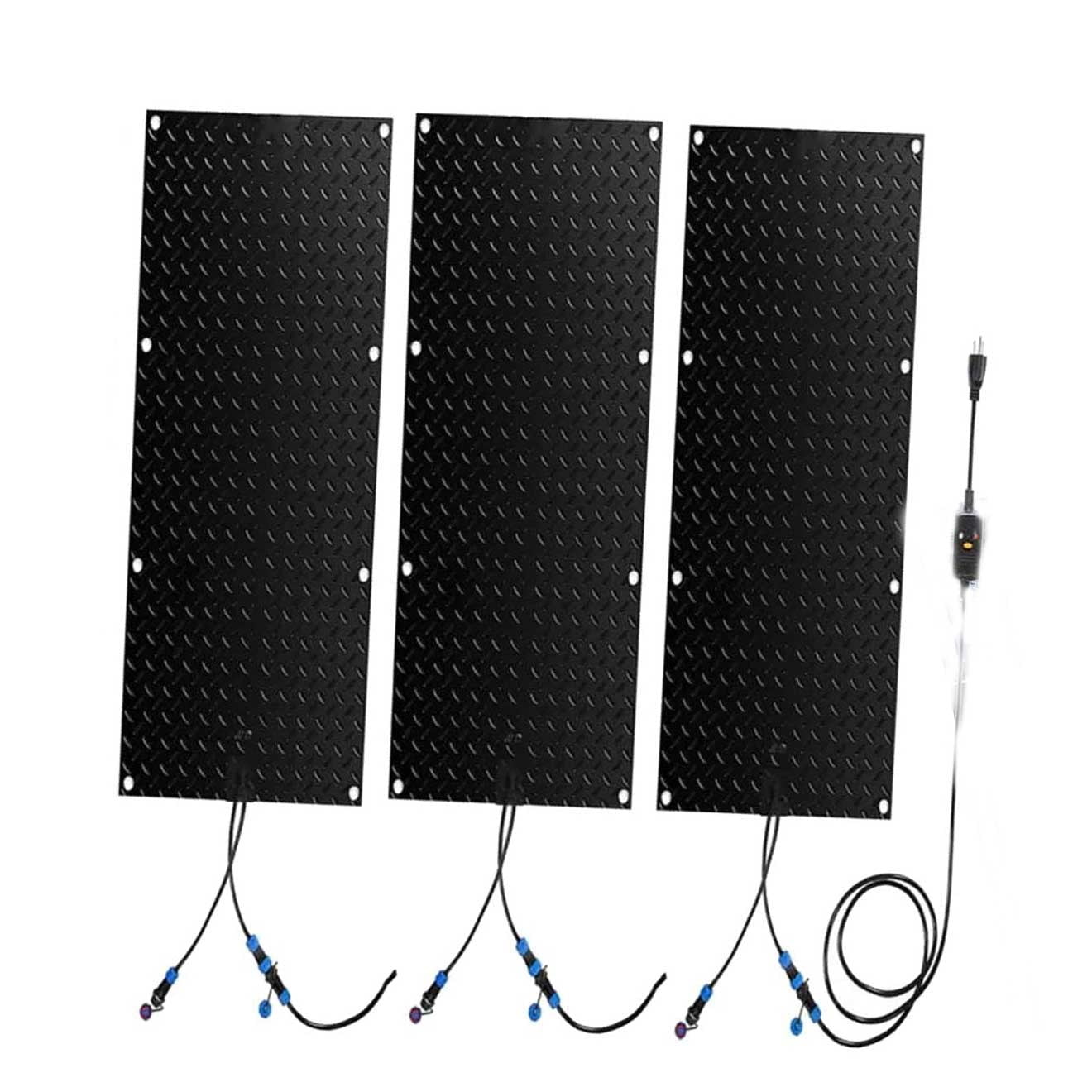 3pcs Snow Melting Mats Anti Slip Heated Outdoor Mat With Power Cord