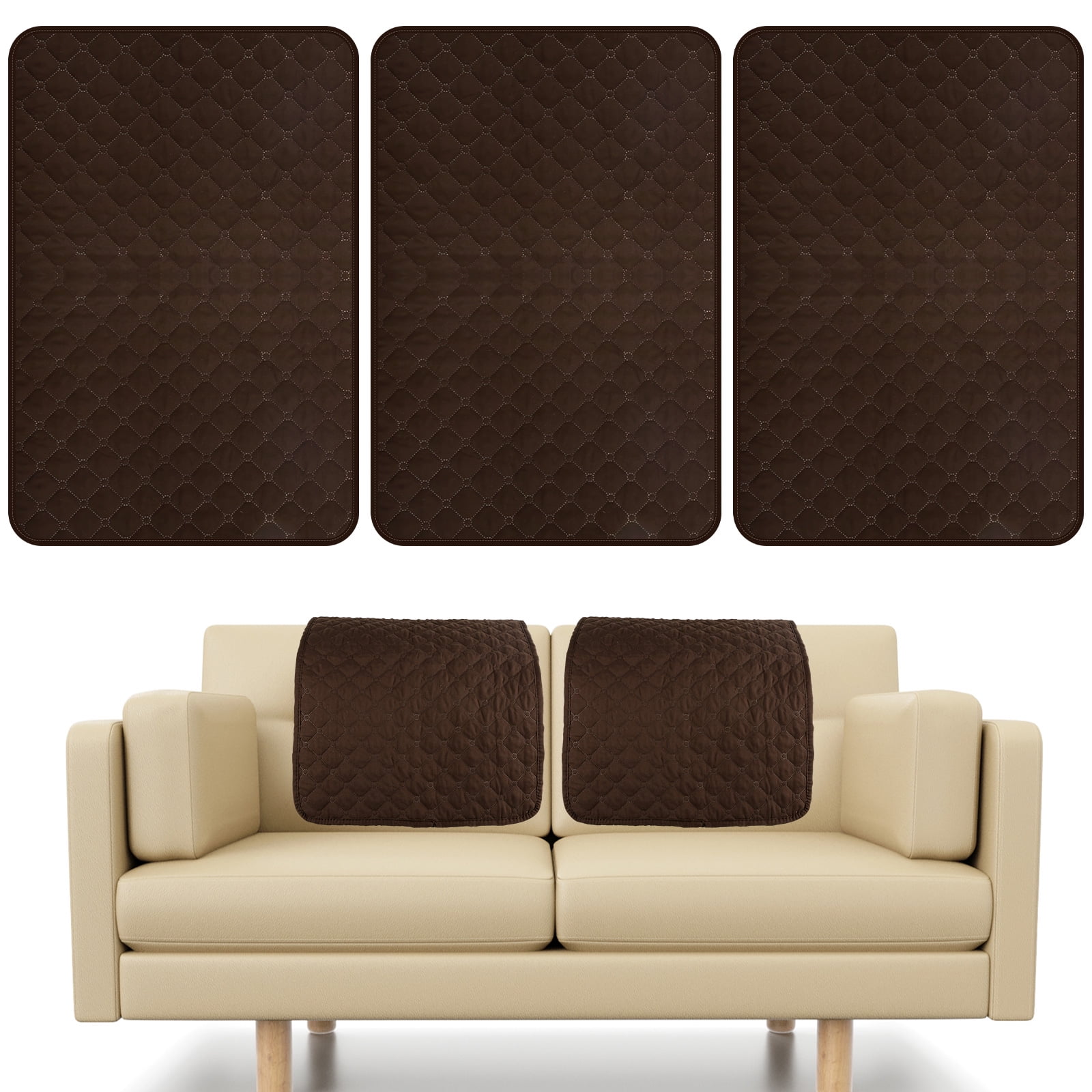 3Pcs Sofa Headrest Cover Soft Polyester Recliner Headrest Protector ...