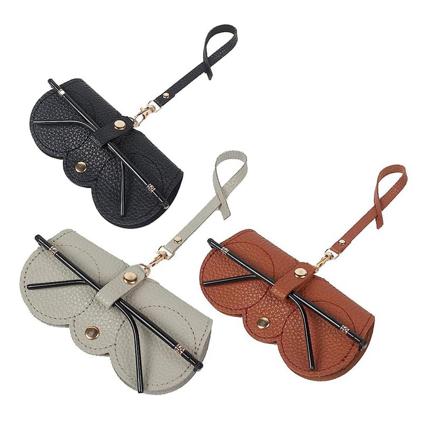 3Pcs Soft Leather Sunglasses Bag,Glasses Pouch Carrying Organizer ...