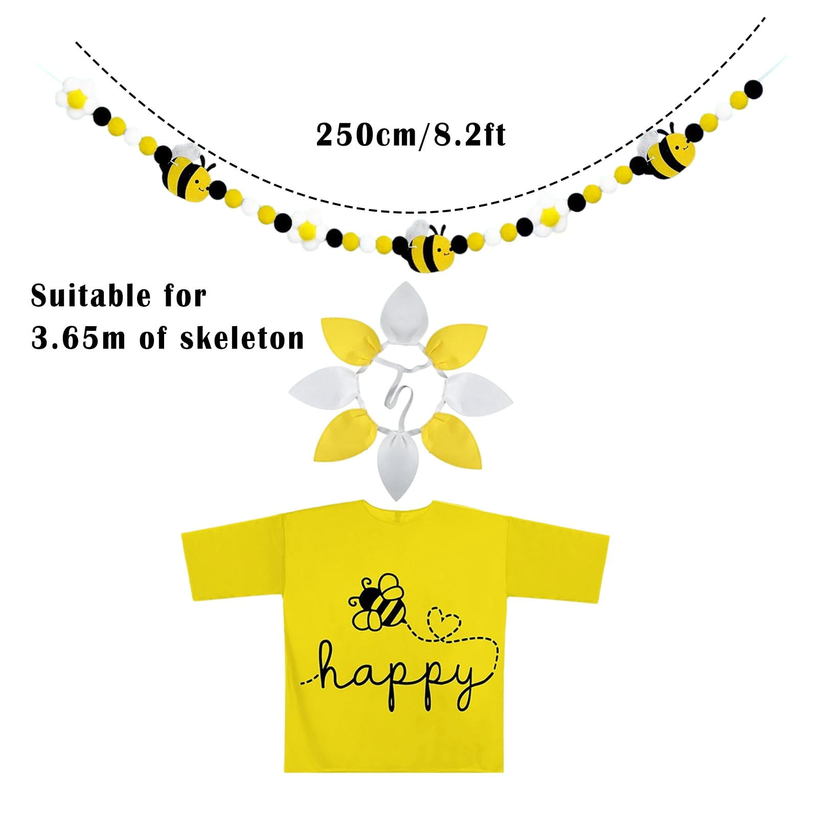3Pcs Spring 12Ft Skeleton Clothes Accessories Skeleton Yellow Shirt ...