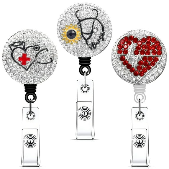 3Pcs Spring Loaded Card Badges Holder Retractable Badges Holder With ...