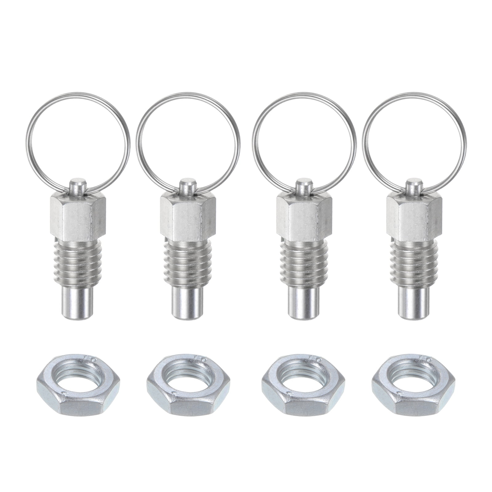 3Pcs Spring Plunger with Pull Ring M12*1.75 0.51" Thread Length Pin Dia ...