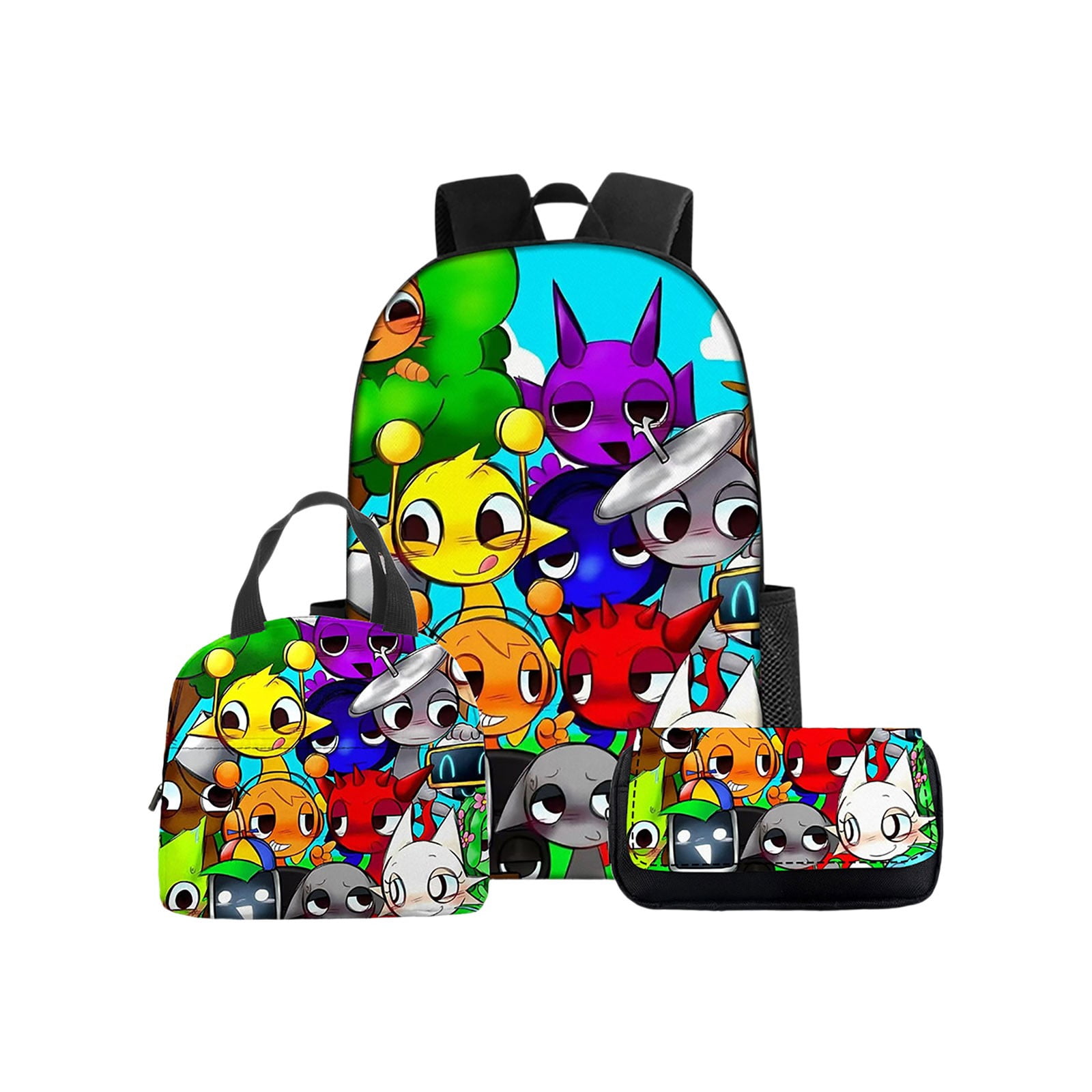 3Pcs Sprunki Schoolbag - Horror Game Sprunki Backpack Set, Bag ...