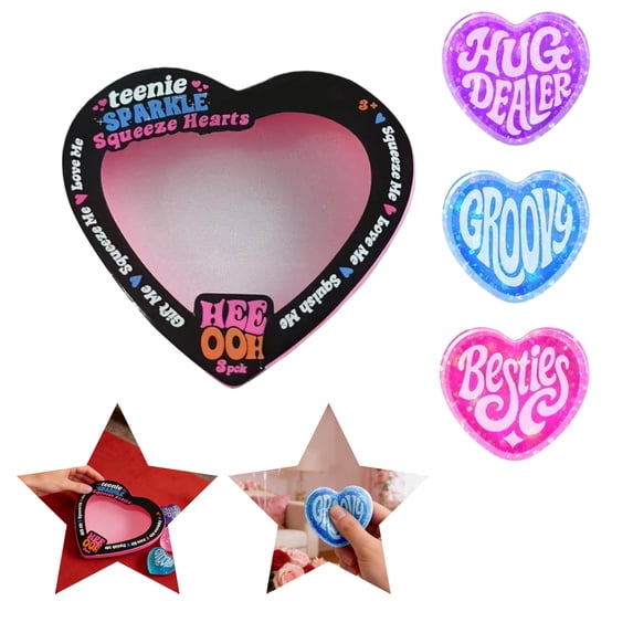 3Pcs Squishy Valentines Day Heart Stress Toys, 1.57" Cute Heart Shaped ...