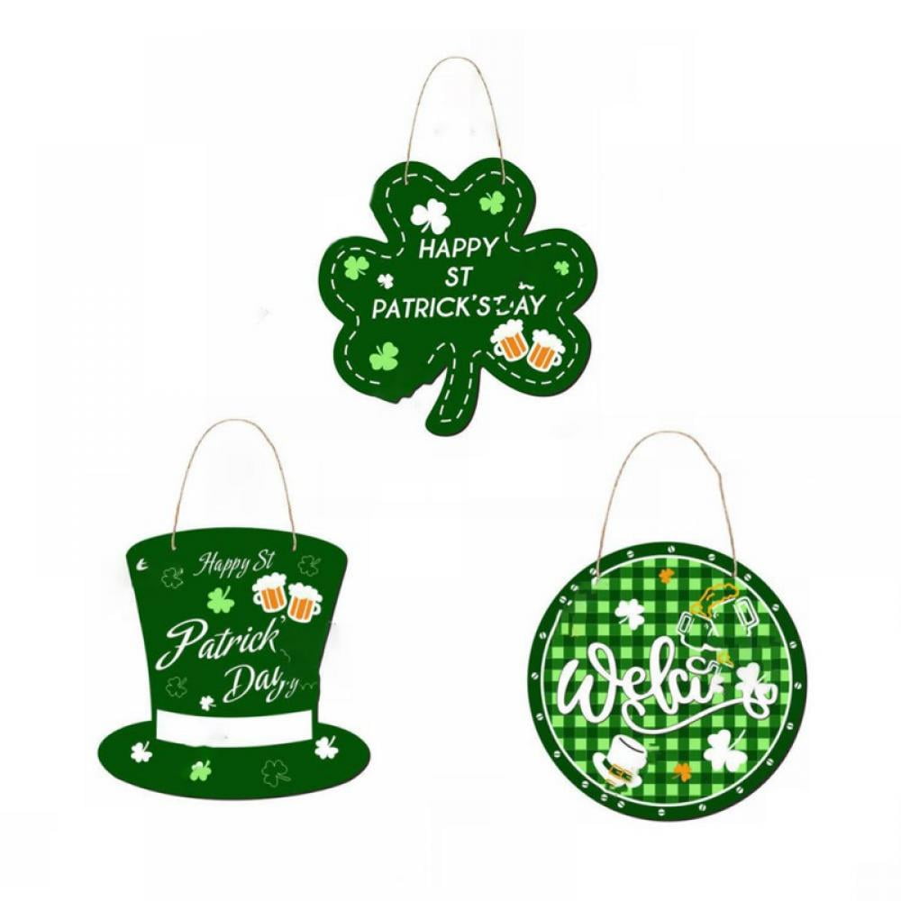 3Pcs St. Patrick'S Day Door Signs Wooden Irish Hanging Welcome Board ...