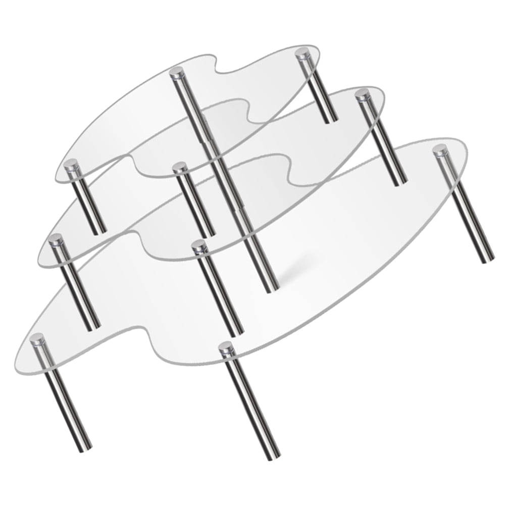 3Pcs Stackable Stands Clear Doll Display Rack Handicrafts Storage Stand ...
