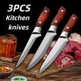 3Pcs Stainless Steel Bone Cutting Knife Set, Hand Forged Kitchen ...