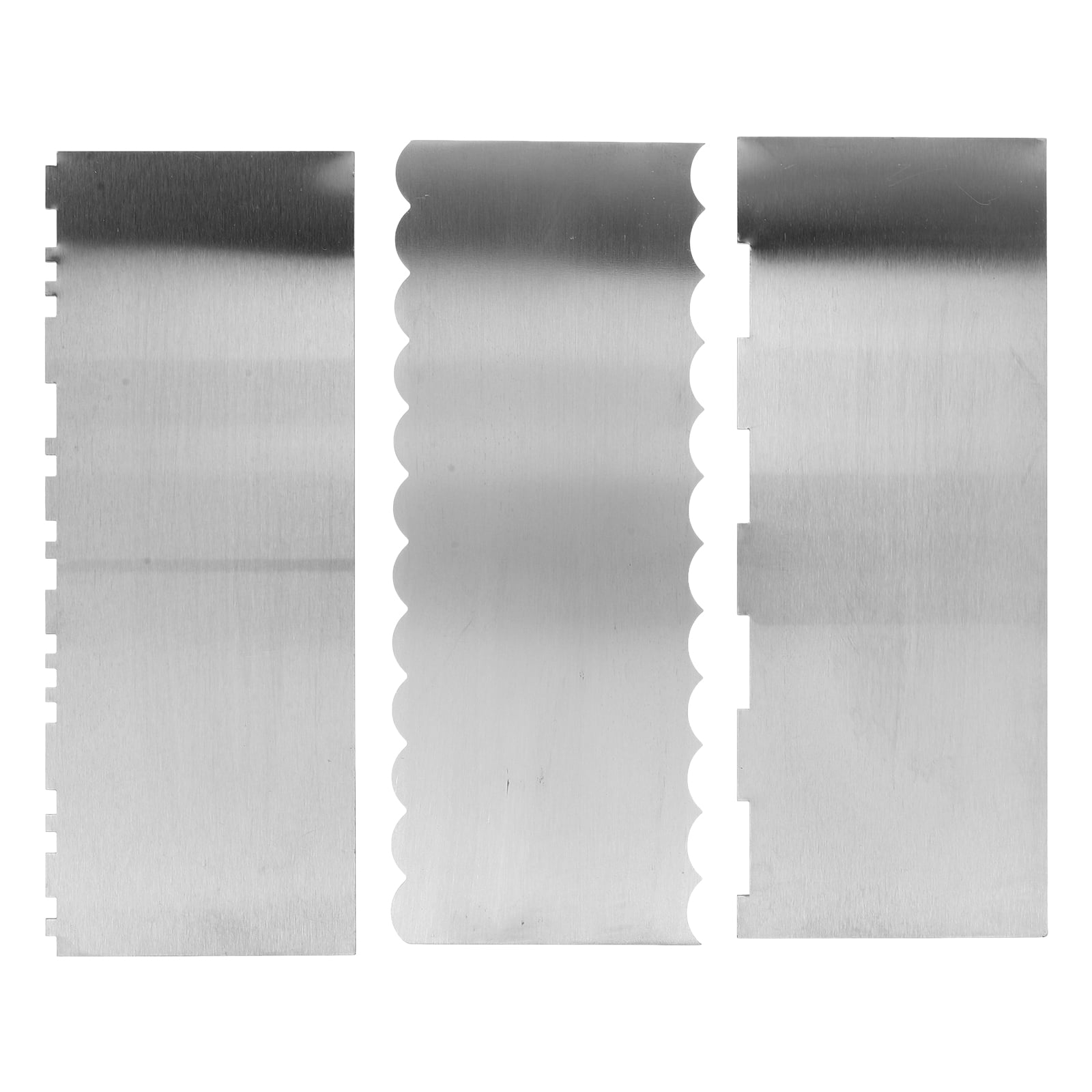 3Pcs Stainless Steel Cake Combs and Scrapers Set Buttercream Edging ...