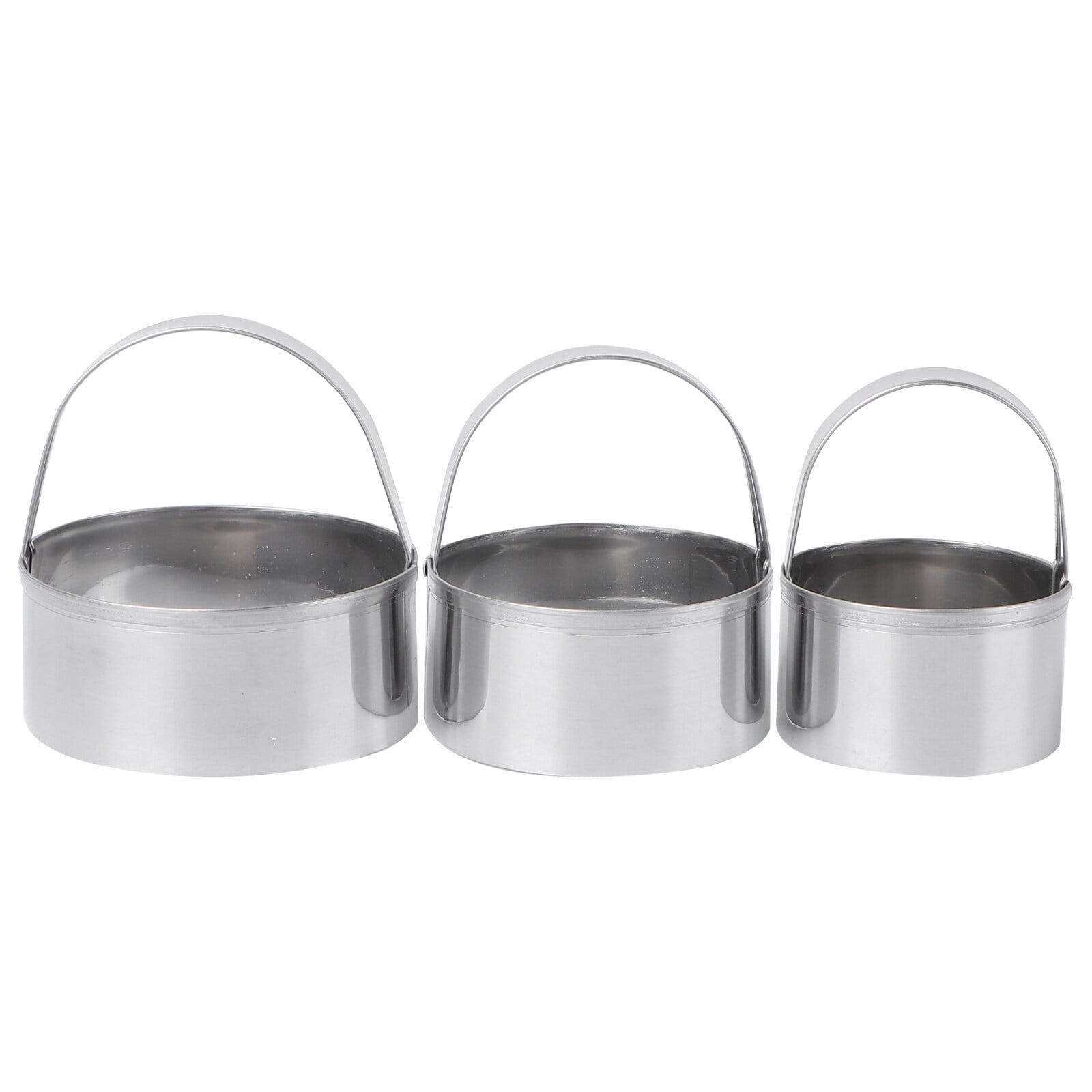 3Pcs Stainless Steel Cookie Cutter Molds Round Cookie Biscuit Cutters ...