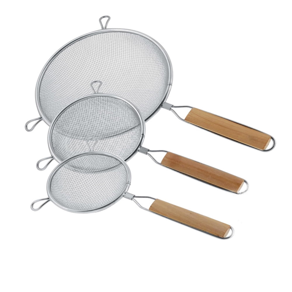 3Pcs Stainless Steel Fine Mesh Strainers for Kitchen, Colander-Skimmer ...