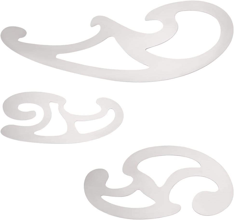 3Pcs Stainless Steel French Curve Ruler Drafting Drawing Template Tool ...