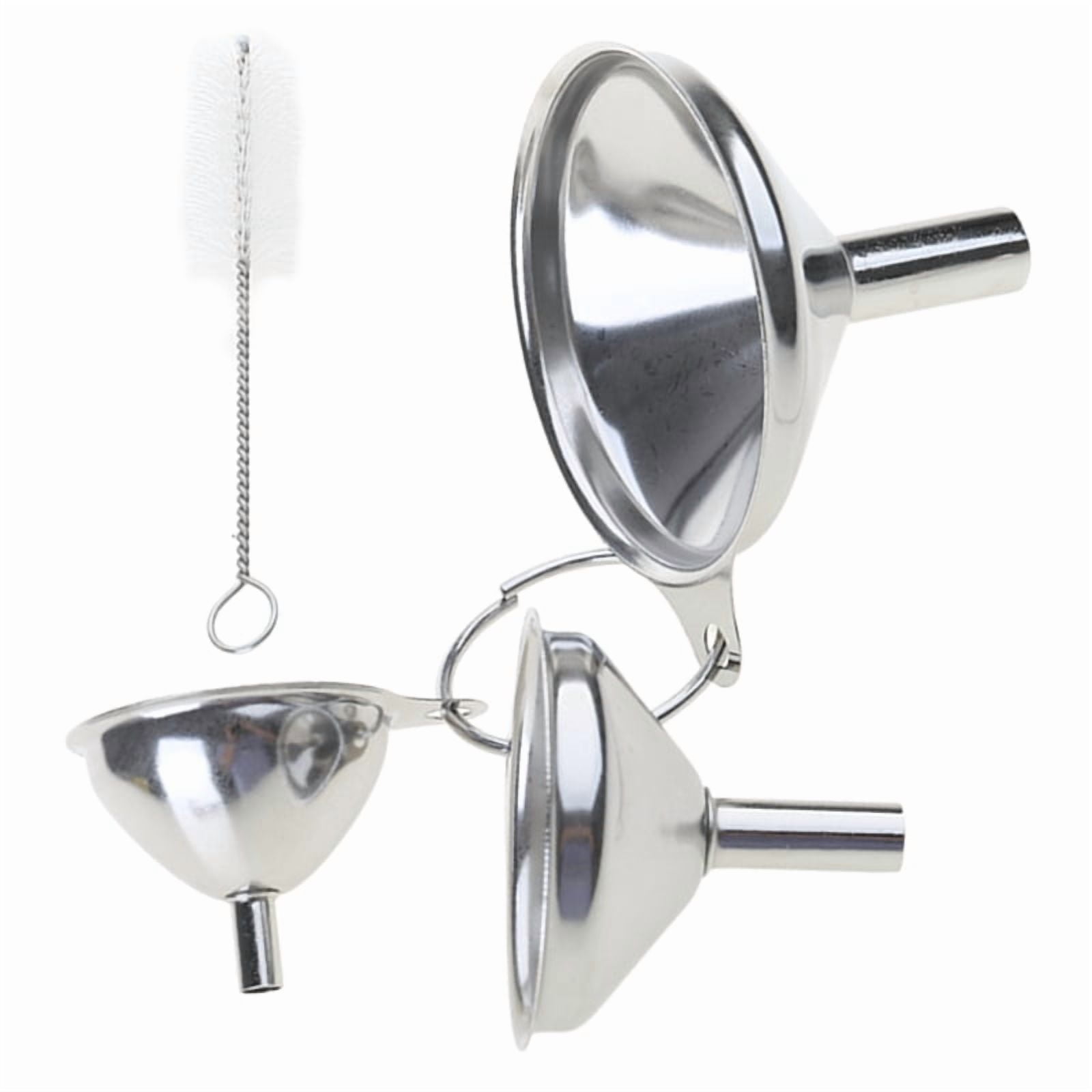 3Pcs Stainless Steel Kitchen Funnel Set Food Grade Metal Funnel with ...