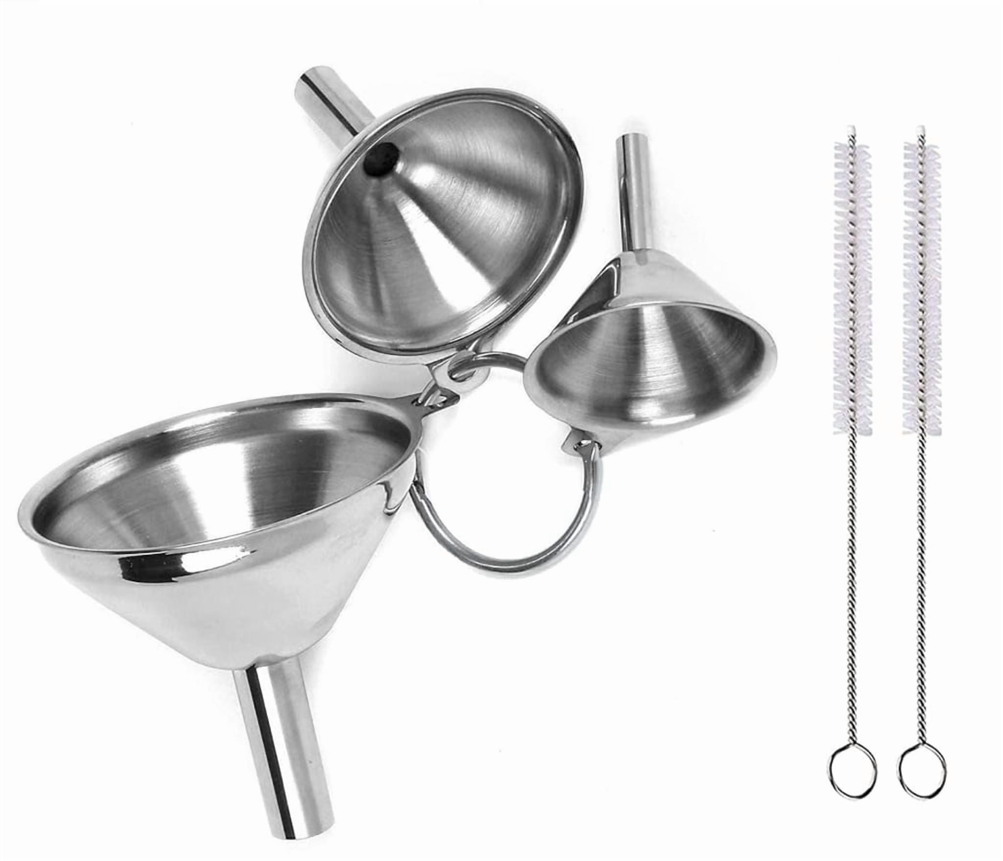 3Pcs Stainless Steel Kitchen Funnel Set Food Grade Metal Small Funnel ...