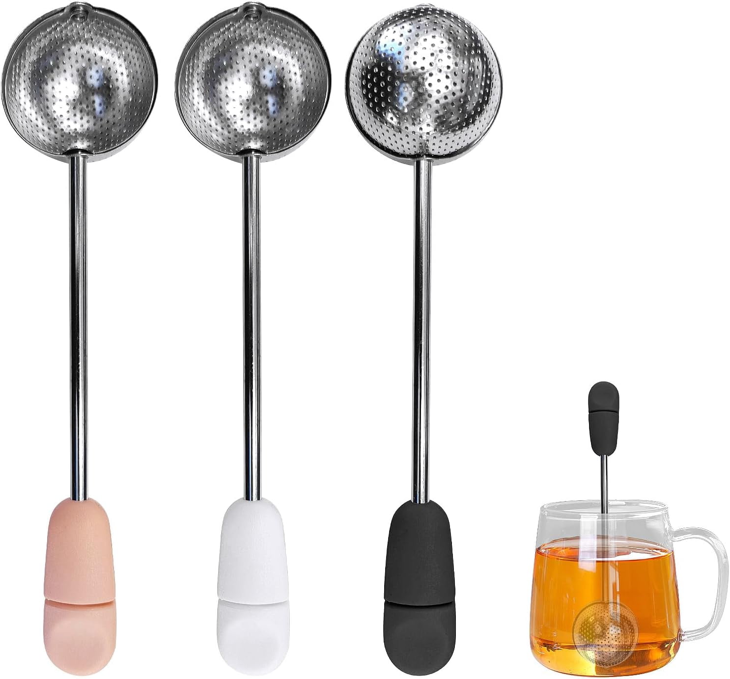 3Pcs Stainless Steel Mesh Twisting Tea Ball Infuser, Reusable Stainless ...