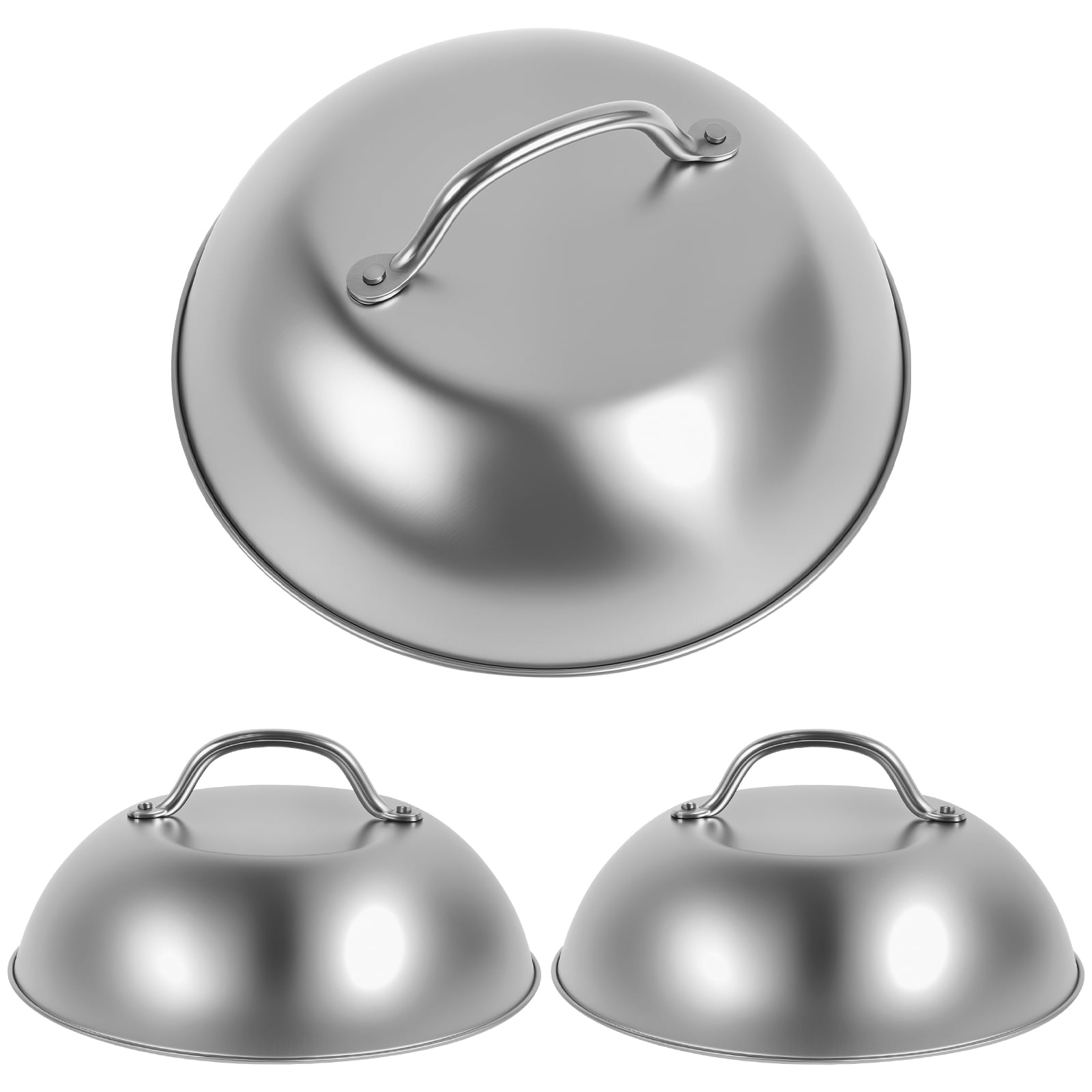 3Pcs Stainless Steel Restaurant Cloche Easy to Clean Solid Steaming ...