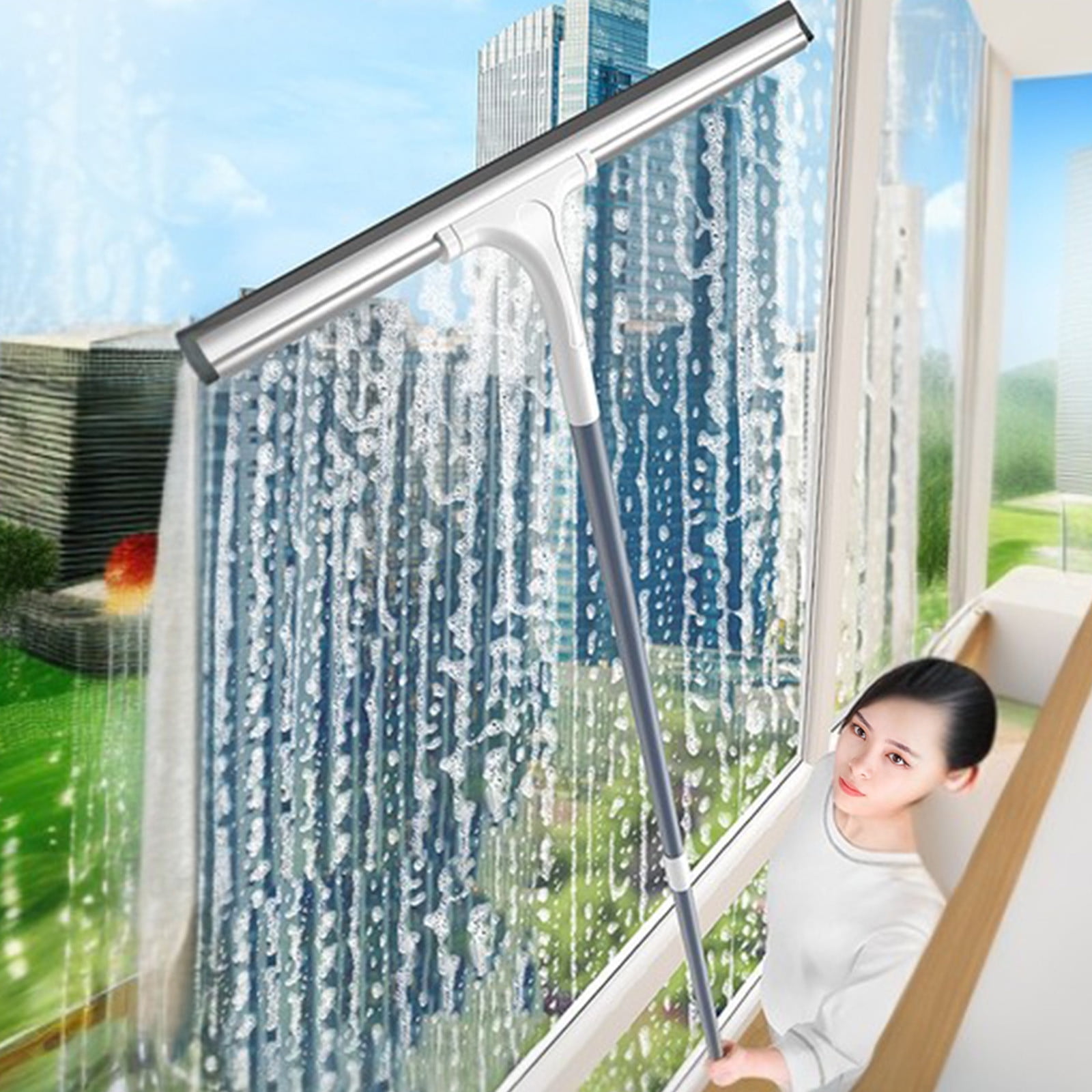 3Pcs Standard Window Squeegee, 2-in-1 Window Cleaner with Extension ...