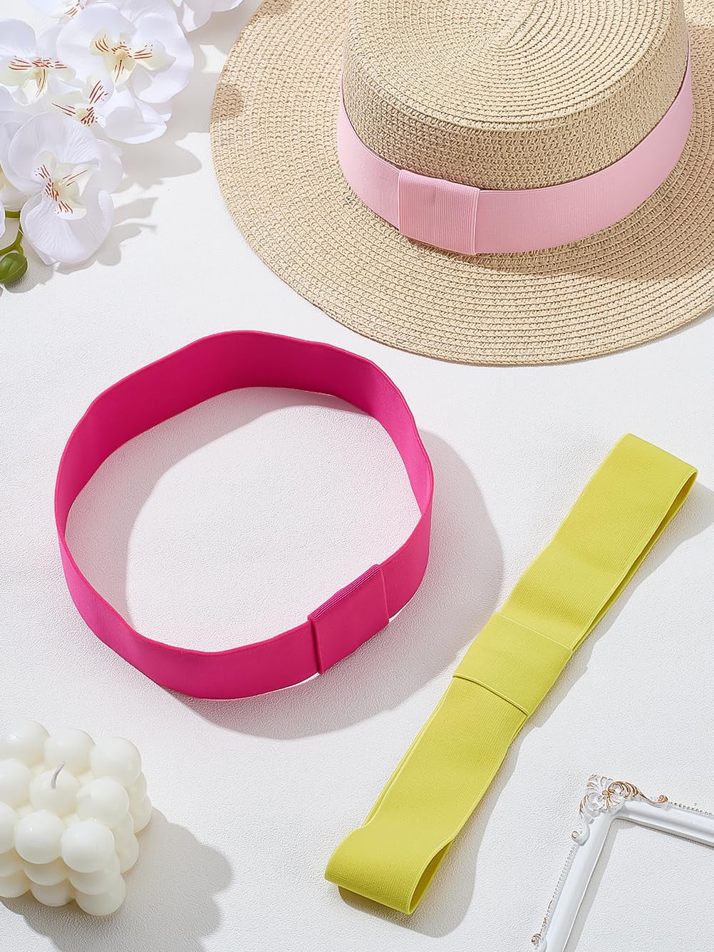 3Pcs Stretchable Hat Band Overlay Hat Band Mixed Color Ribbon Bands ...