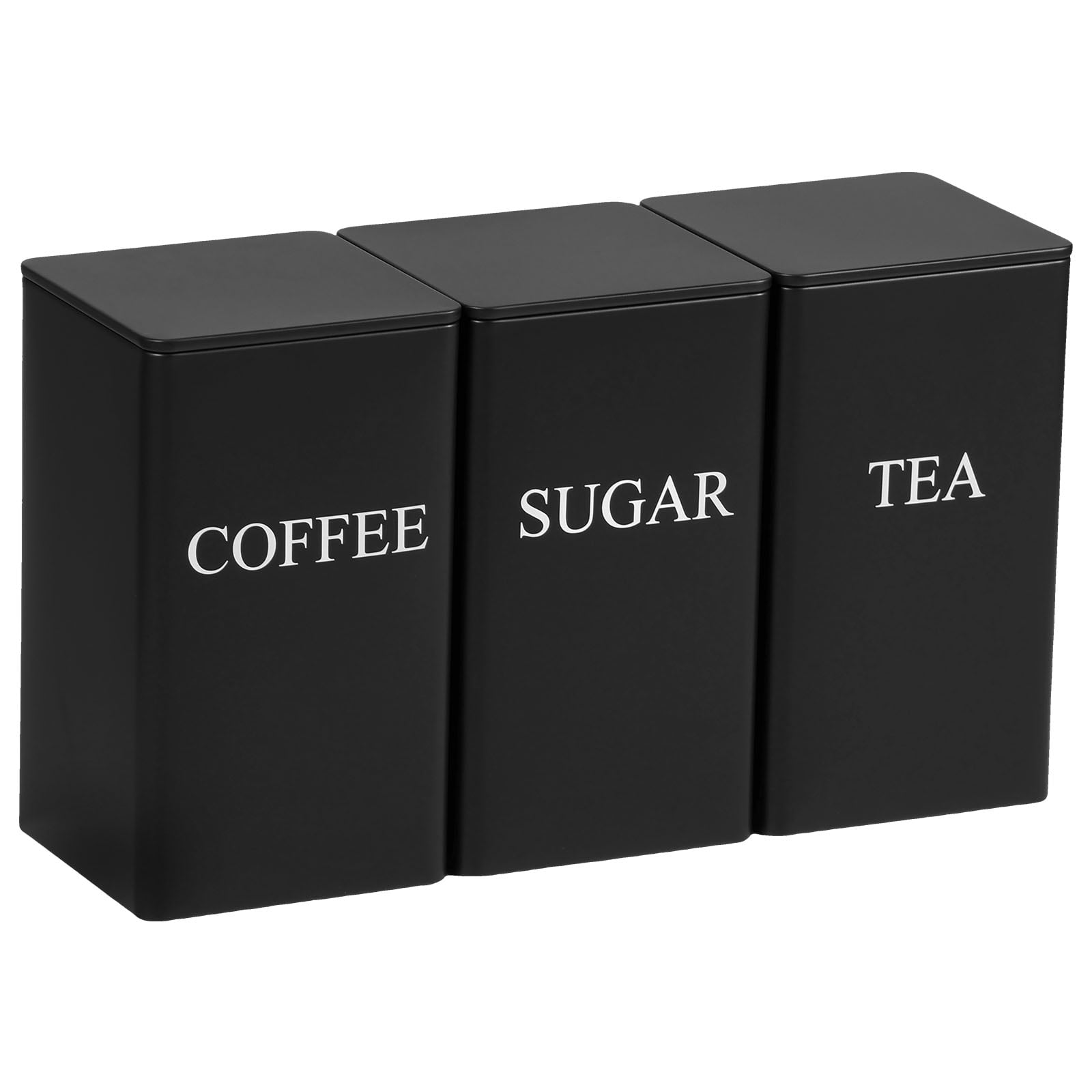 3Pcs Tea Coffee Sugar Canisters Set Metal Coffee and Sugar Containers ...