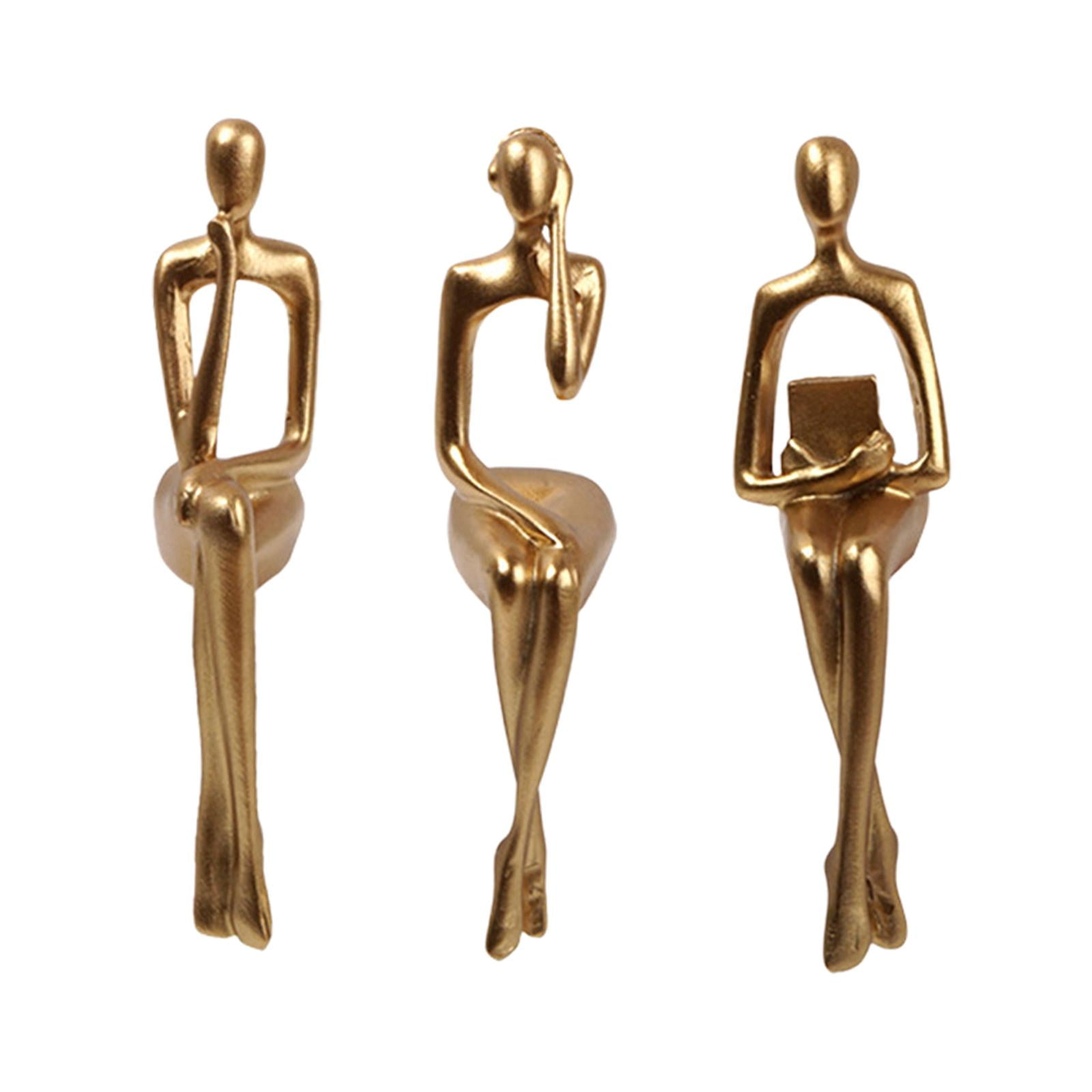 3Pcs Thinker Statue Abstract Art Figurines Resin Collectible Decorative ...
