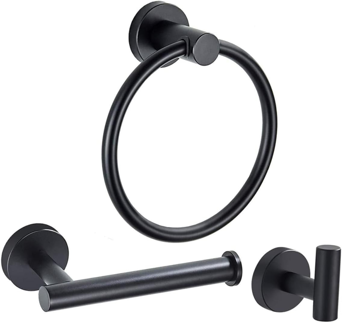 3Pcs Towel Ring Set Toilet Tissue Ring Towel Rod Rack Toilet Paper ...
