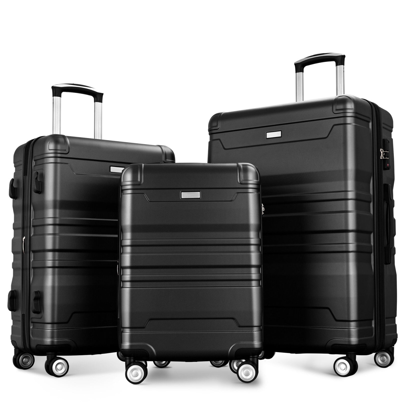 3Pcs Travel Luggage Sets with Expandable ABS Hardshell, Lightweight ...