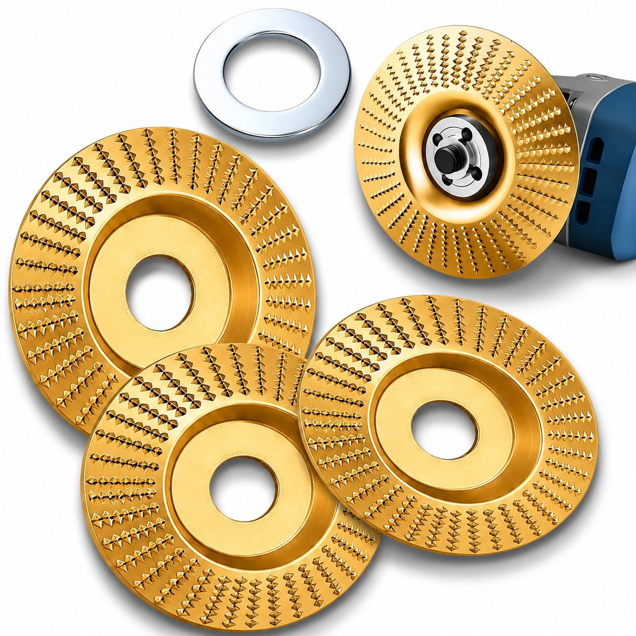 3Pcs Tungsten Carbide Sanding Discs – 4" Angle Grinder Shaping Wheel ...
