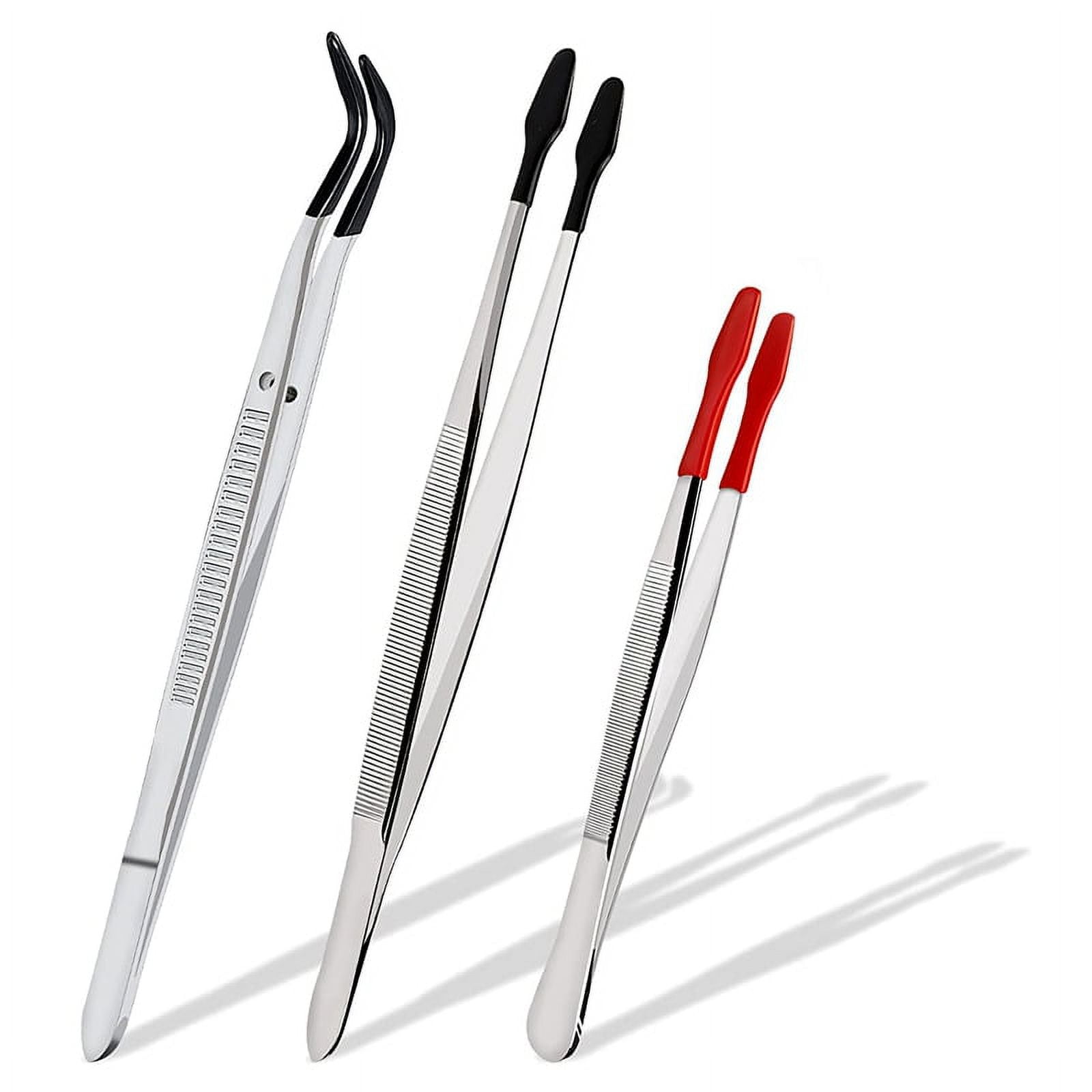 3Pcs Tweezers Set Coated Long Tweezers, for Craft Laboratory Industry ...