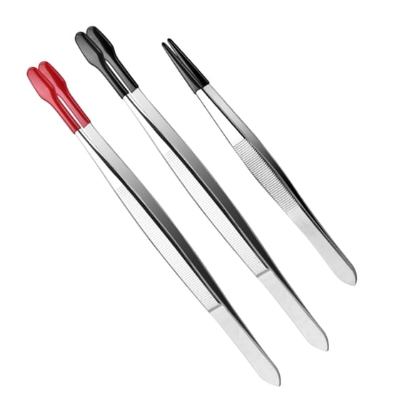 3Pcs Tweezers With Rubber Tip Tweezers PVC Coated Tweezers Set Rubber ...