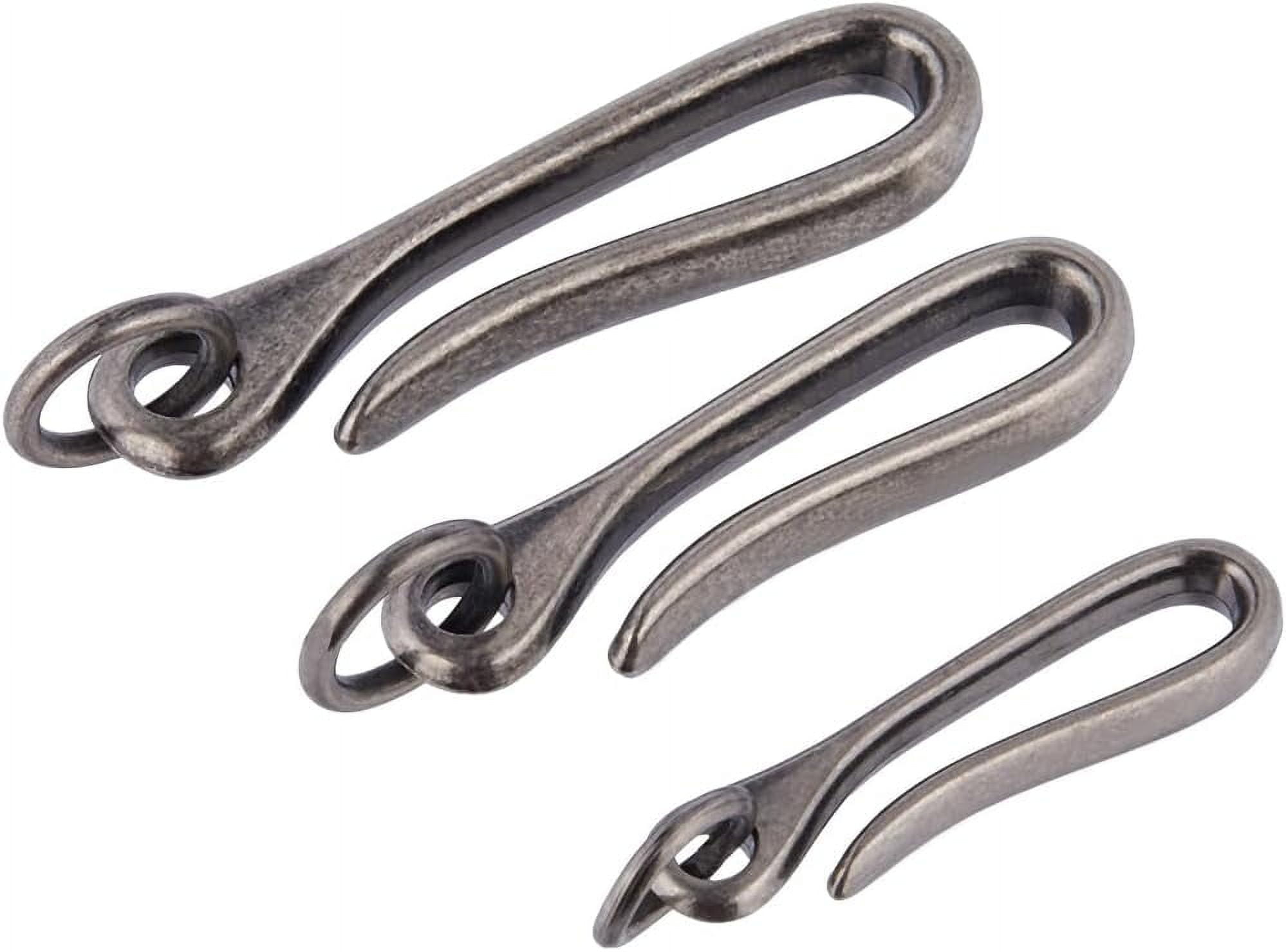 3Pcs U Shape Hook Keychain Japanese Fish Hook Key Chain Brass Solid ...